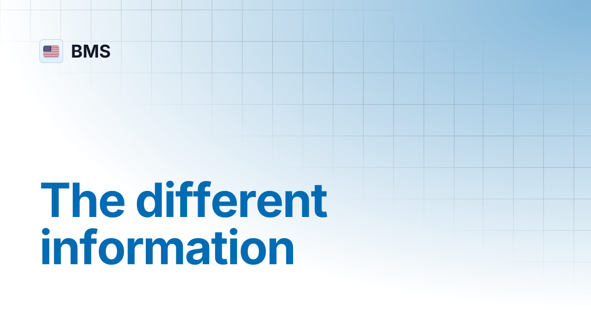 The different information | English | BMS