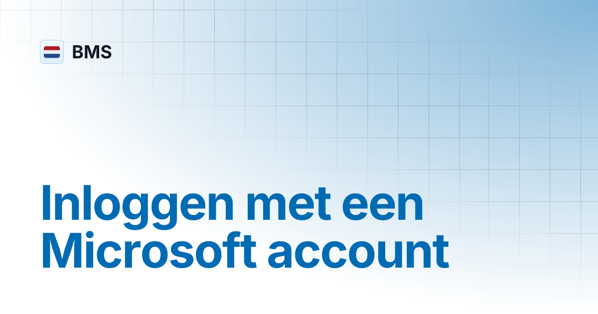 Inloggen met een Microsoft account | BMS